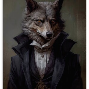 Werewolf Decor Victorian Wolf Print - Etsy