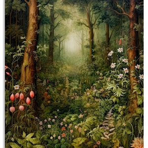 Dark Cottagecore Forest Wall Art Print - Etsy