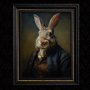 Victorian Rabbit Art Portrait Rabbit Wall Decor Print - Etsy