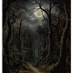 Goth Decor Dark Forest Wall Art Print - Etsy