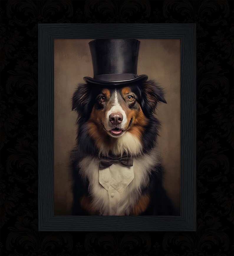 Victorian Australian Shepherd Vintage Wall Art Print - Etsy