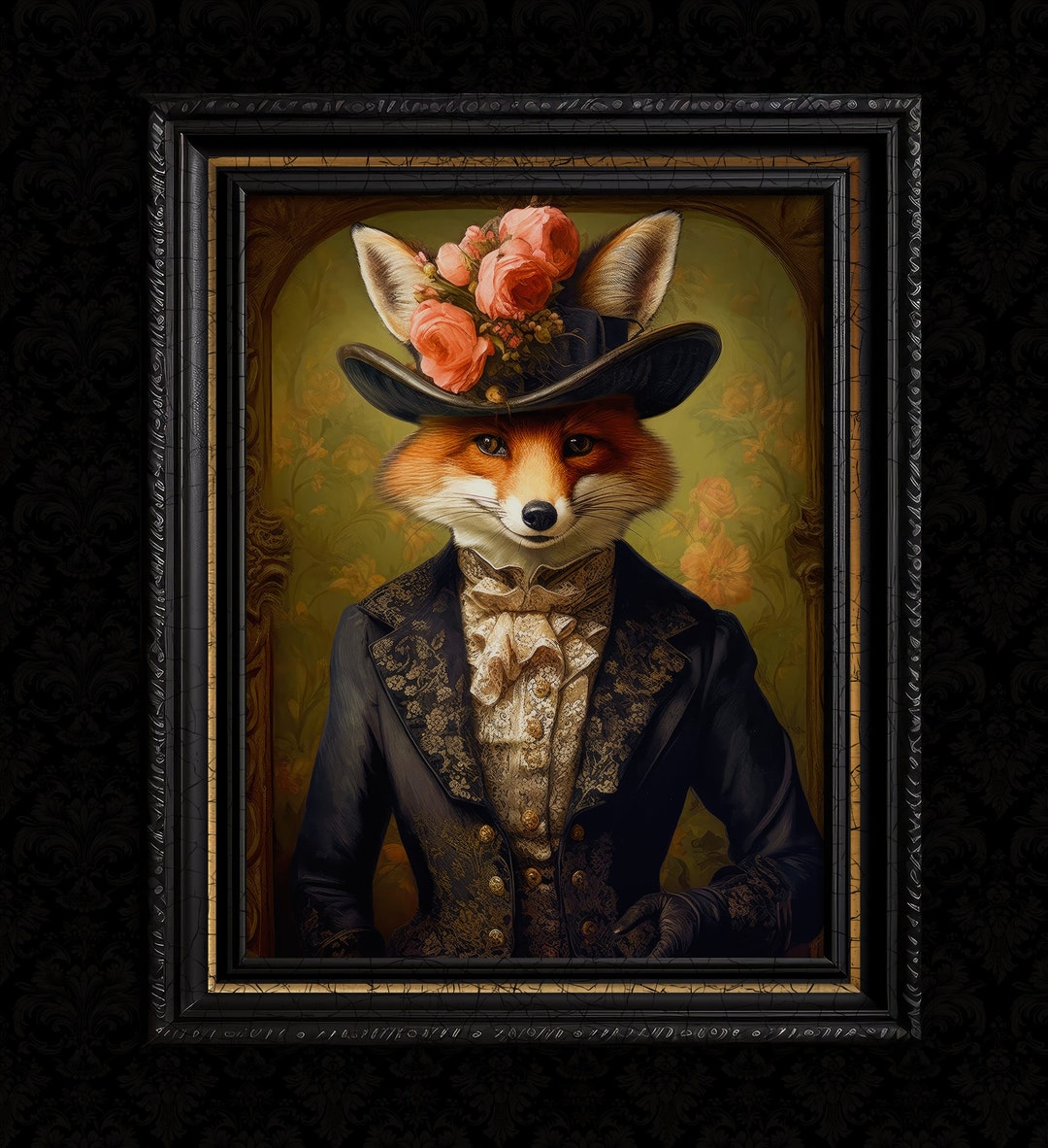 Victorian Fox Vintage Wall Decor Print - Etsy