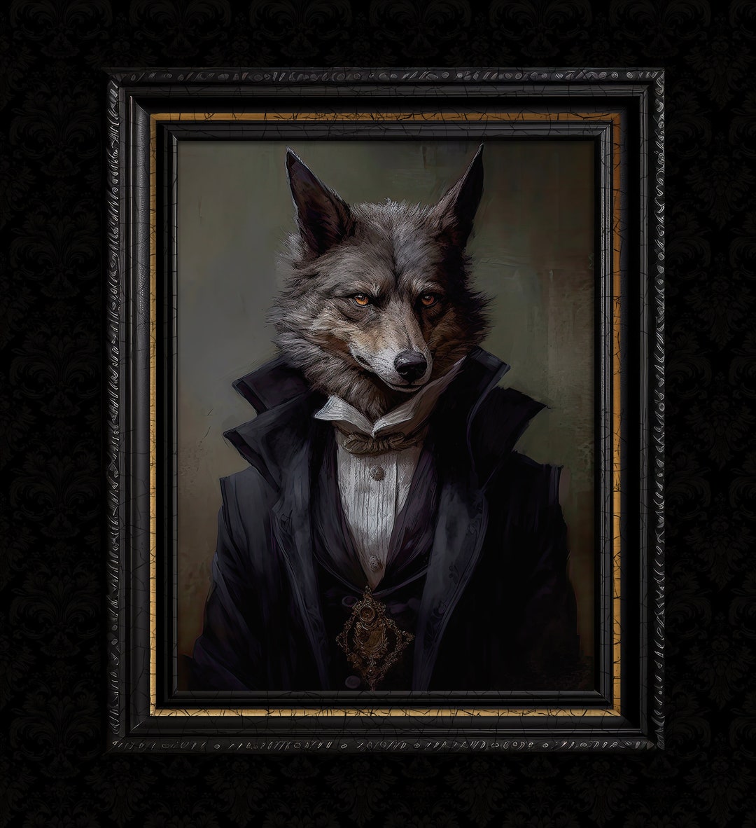 Werewolf Decor Victorian Wolf Print - Etsy