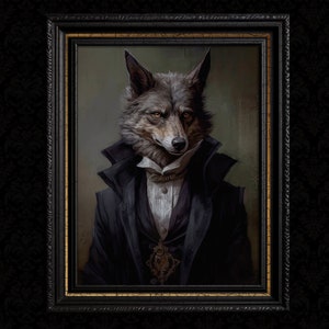 Werewolf Decor Victorian Wolf Print - Etsy