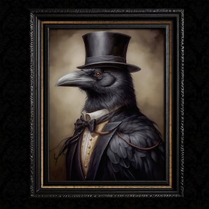 Victorian Raven Vintage Poster, Art Poster Print, Home Decor, Gothic ...