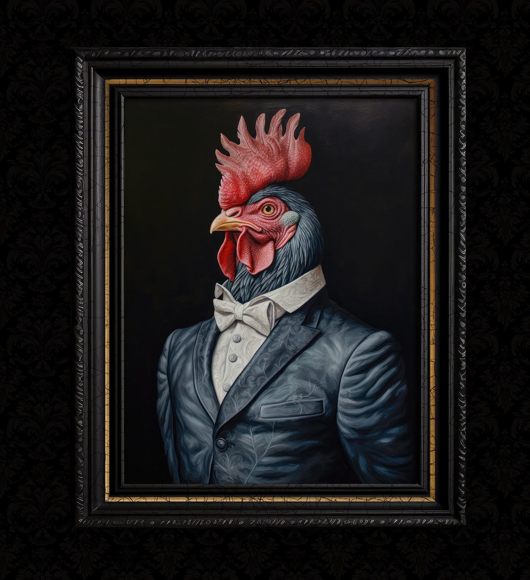 Hahn Kunstdruck Victorian Fantasy Tierportrait - Etsy.de
