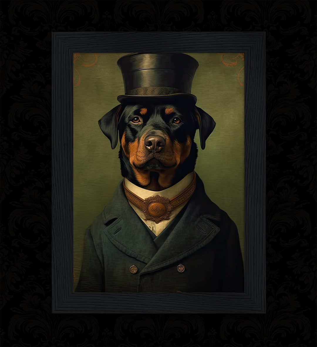 Victorian Rottweiler Vintage Wall Decor Print - Etsy