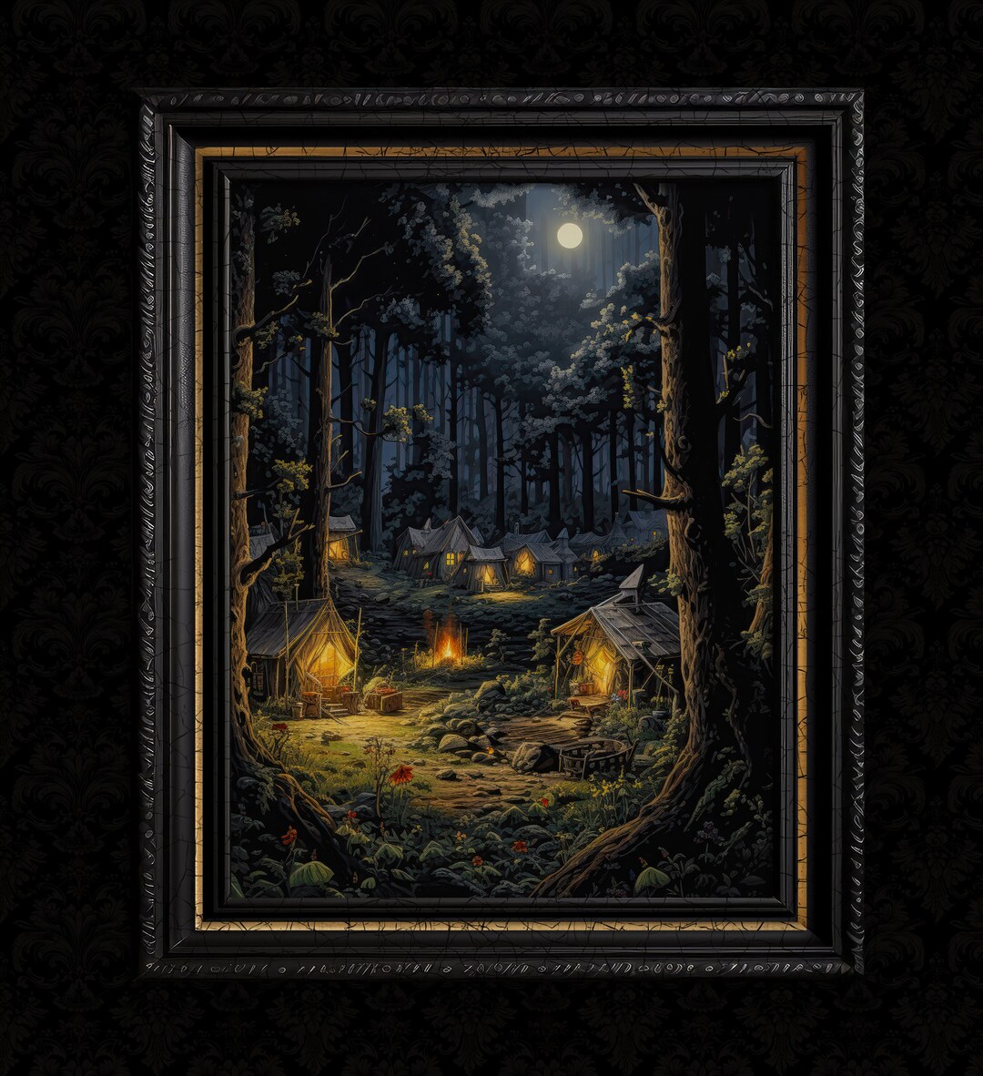 Goth Decor Dark Forest Wall Art Print - Etsy