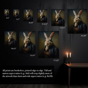 Victorian Rabbit Art Portrait Rabbit Wall Decor Print - Etsy