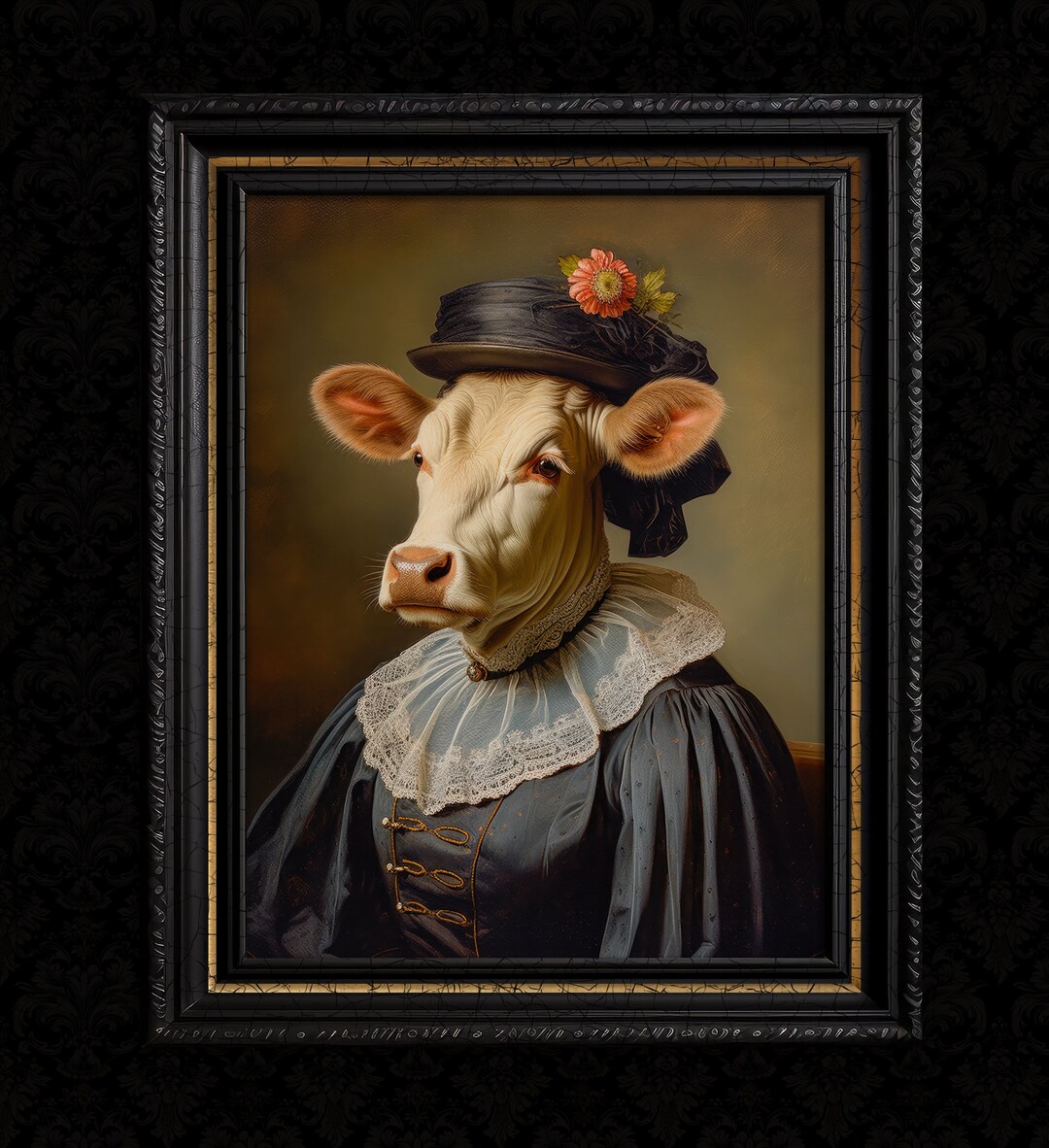Cow Art Print Victorian Fantasy Animal Portrait - Etsy