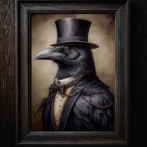 Victorian Gothic Raven Art Print, Home Decor - Etsy