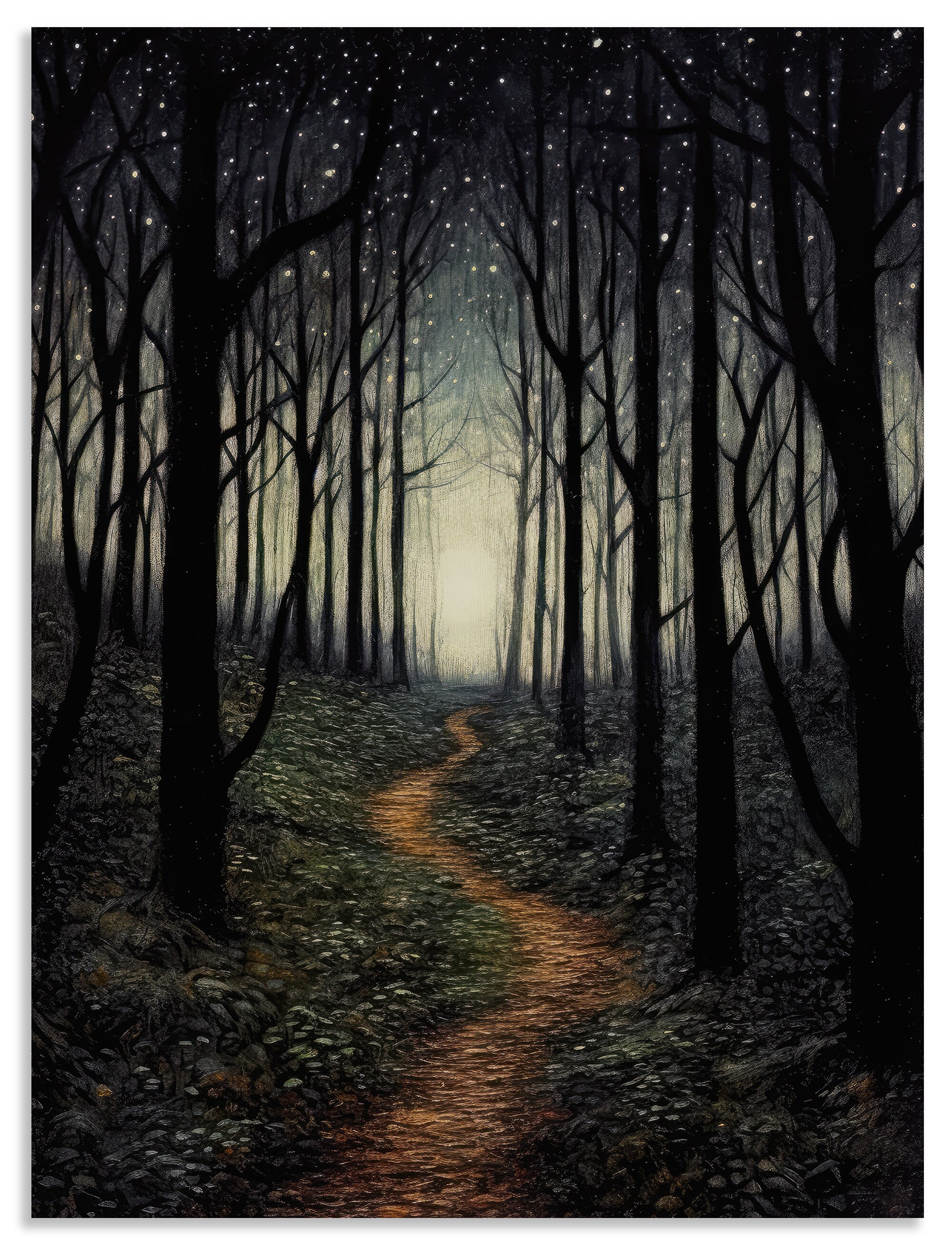 Goth Decor Dark Forest Wall Art Print - Etsy