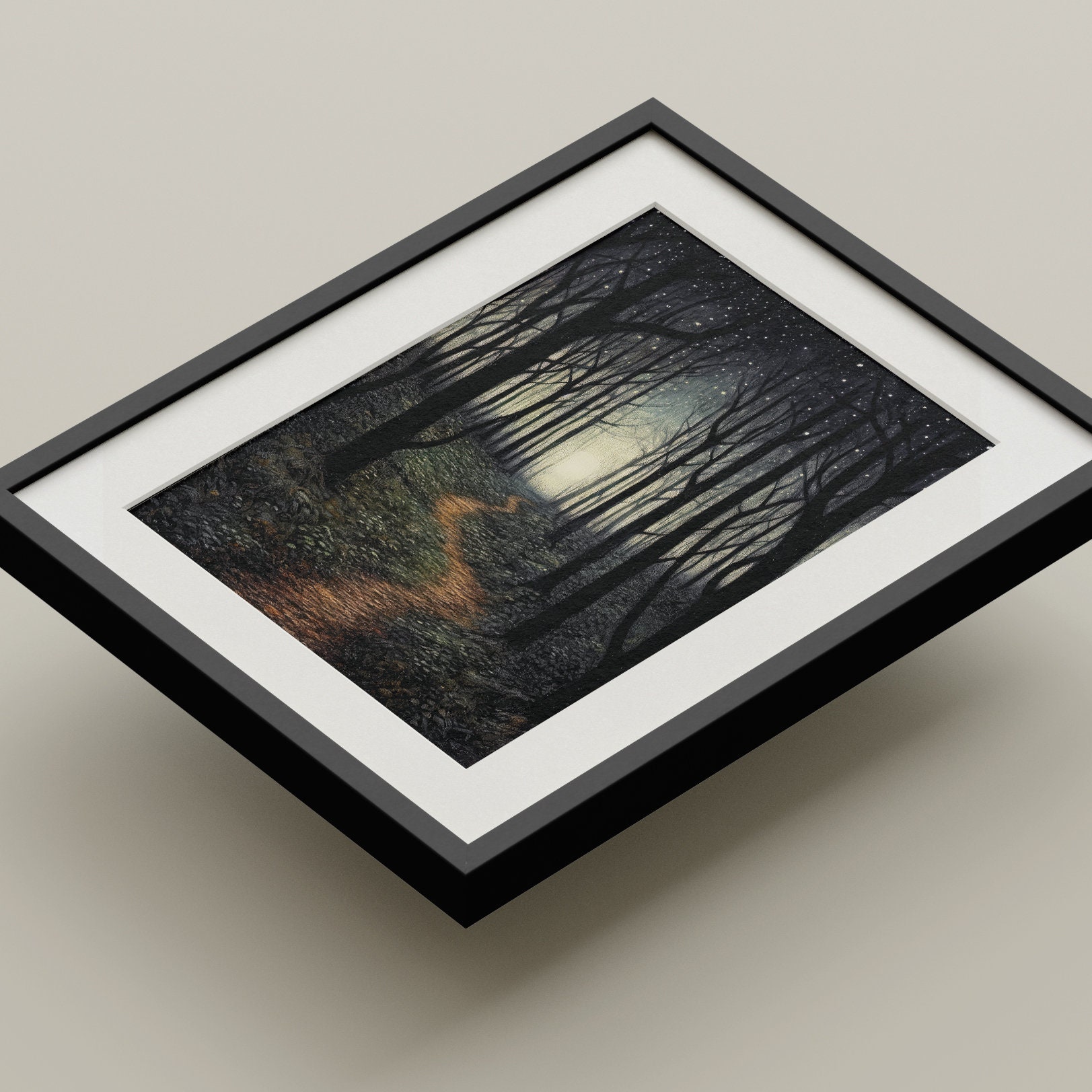 Goth Decor Dark Forest Wall Art Print - Etsy