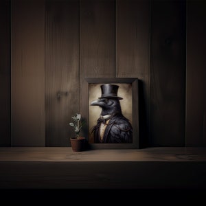 Victorian Raven Vintage Poster, Art Poster Print, Home Decor, Gothic ...