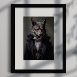 Werewolf Decor Victorian Wolf Print - Etsy