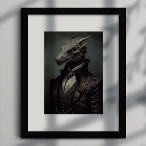Victorian Dragon Vintage Wall Art Print - Etsy