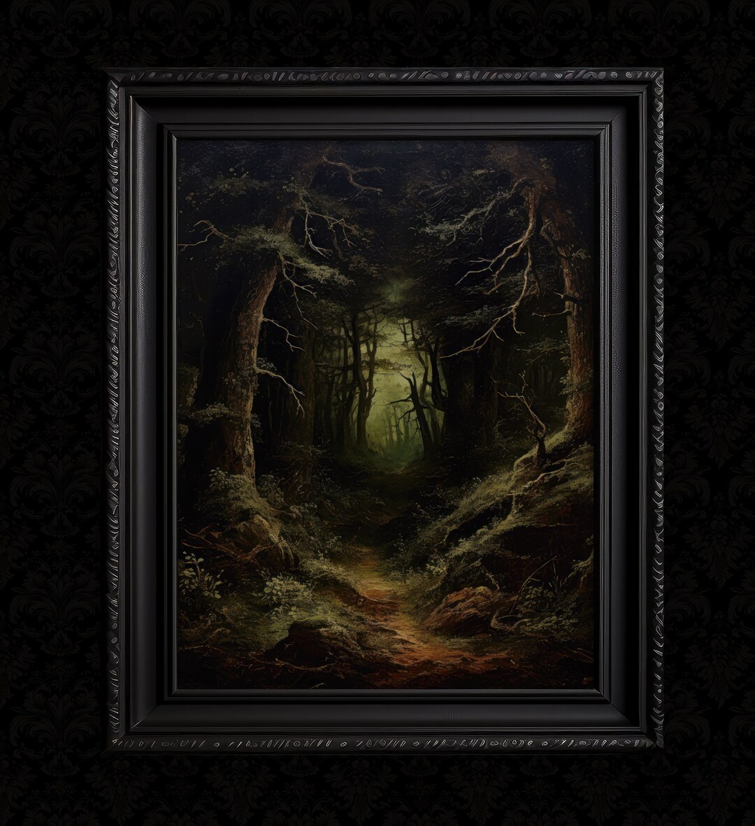 Goth Decor Dark Forest Wall Art Print - Etsy