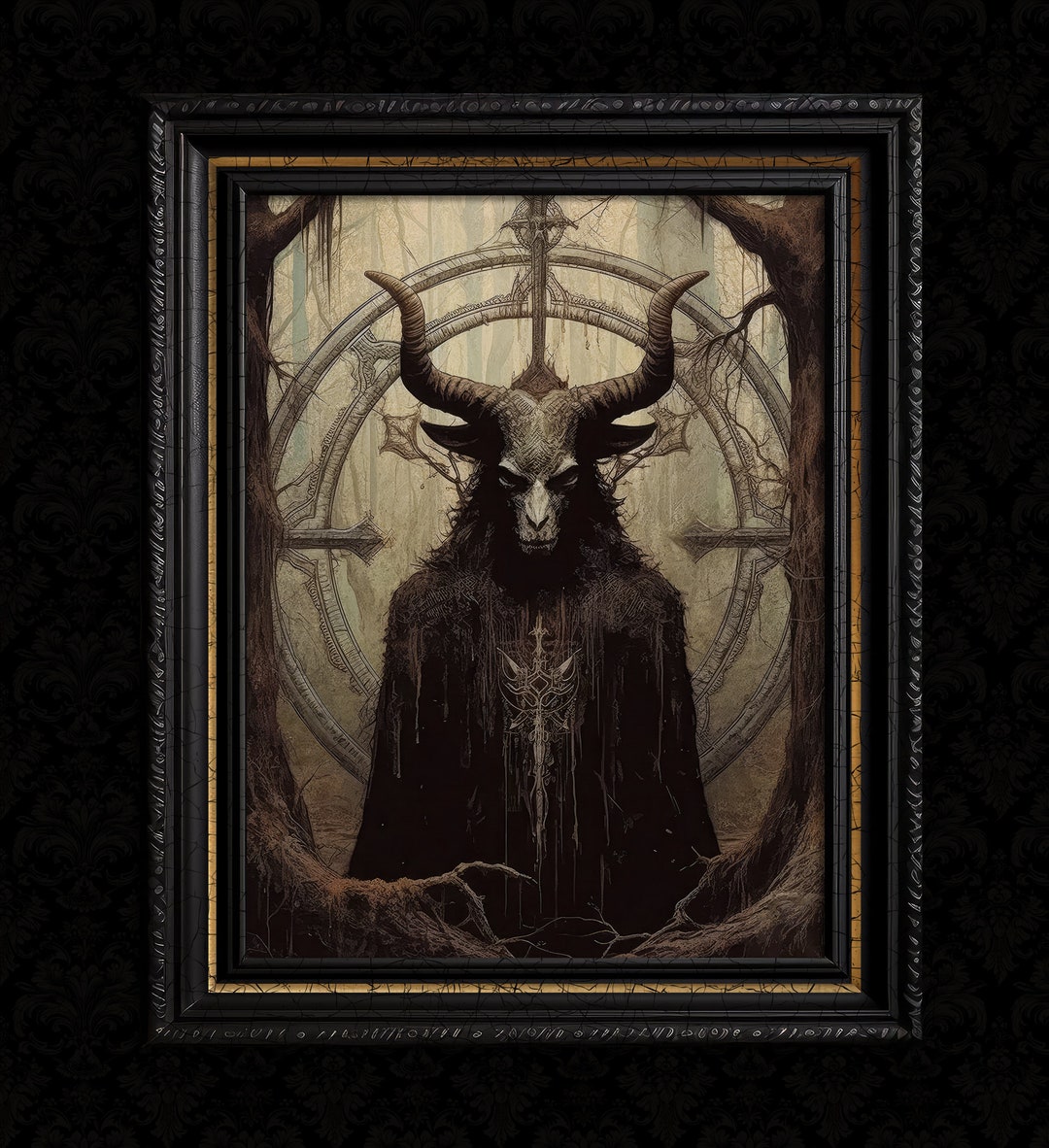 Satanic Decor Baphomet Wall Art Print - Etsy