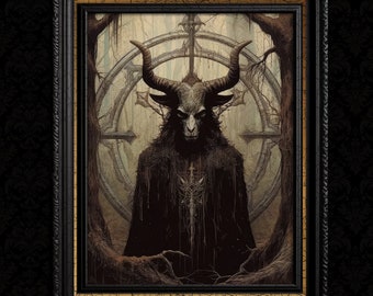 Baphomet, Sabbatic Goat, Poster, Knights Templars God, Goat God Print ...