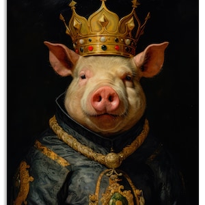 Victorian Pig Art Fantasy Portrait Wall Art Print - Etsy