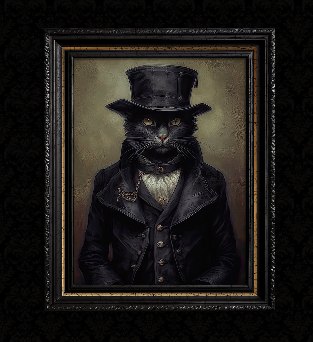 Victorian Cat Art Vintage Wall Decor Print - Etsy