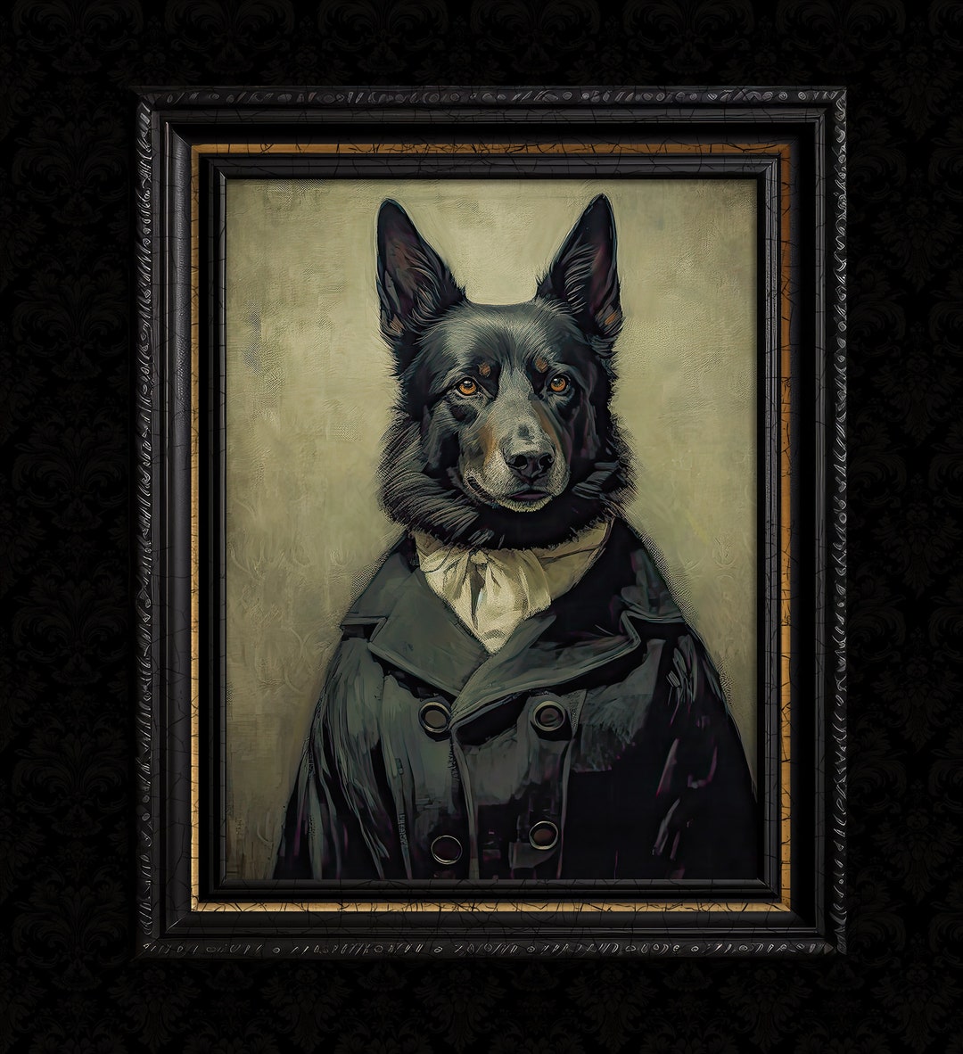 Victorian German Shepherd Vintage Wall Decor Print - Etsy