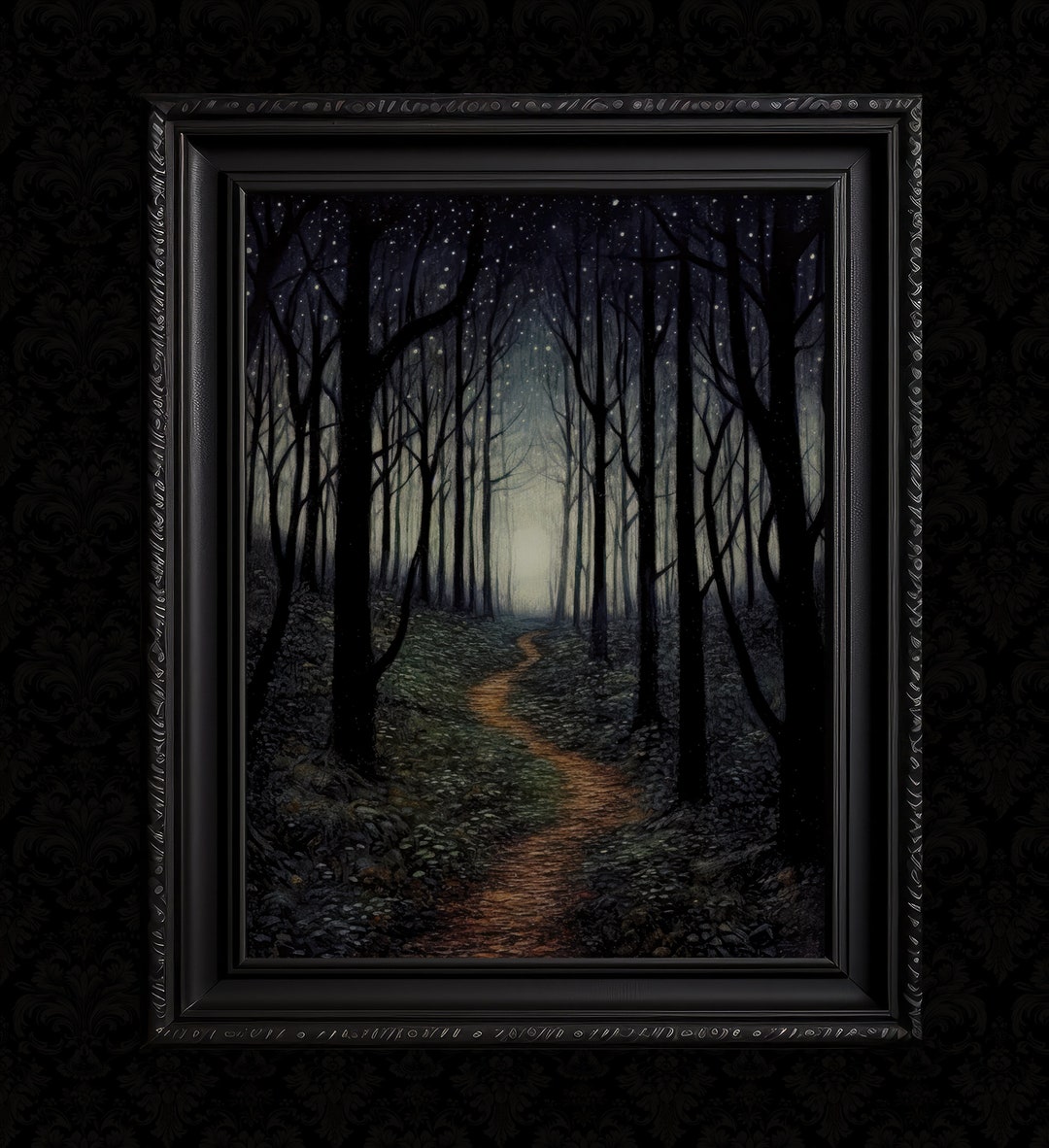 Goth Decor Dark Forest Wall Art Print - Etsy