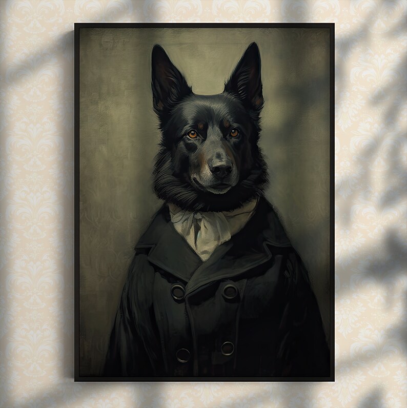 Victorian German Shepherd Vintage Wall Decor Print - Etsy