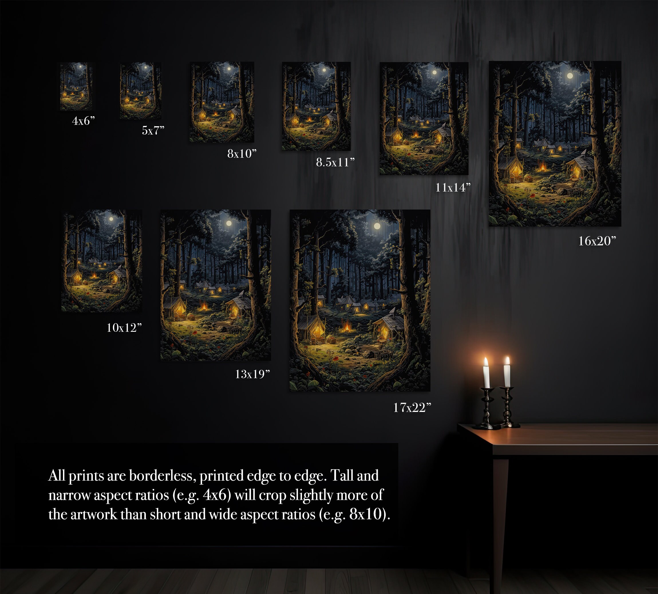 Goth Decor Dark Forest Wall Art Print - Etsy