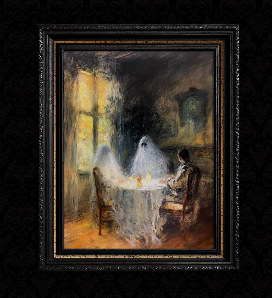 Dinner With Ghosts Painting Wall Art Print - Etsy