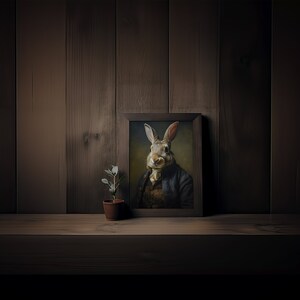 Victorian Rabbit Art Portrait Rabbit Wall Decor Print - Etsy