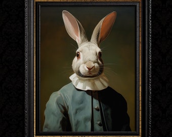 Opi Owens Rabbit Vintage Portrait Victorian Rabbit Painting - Etsy