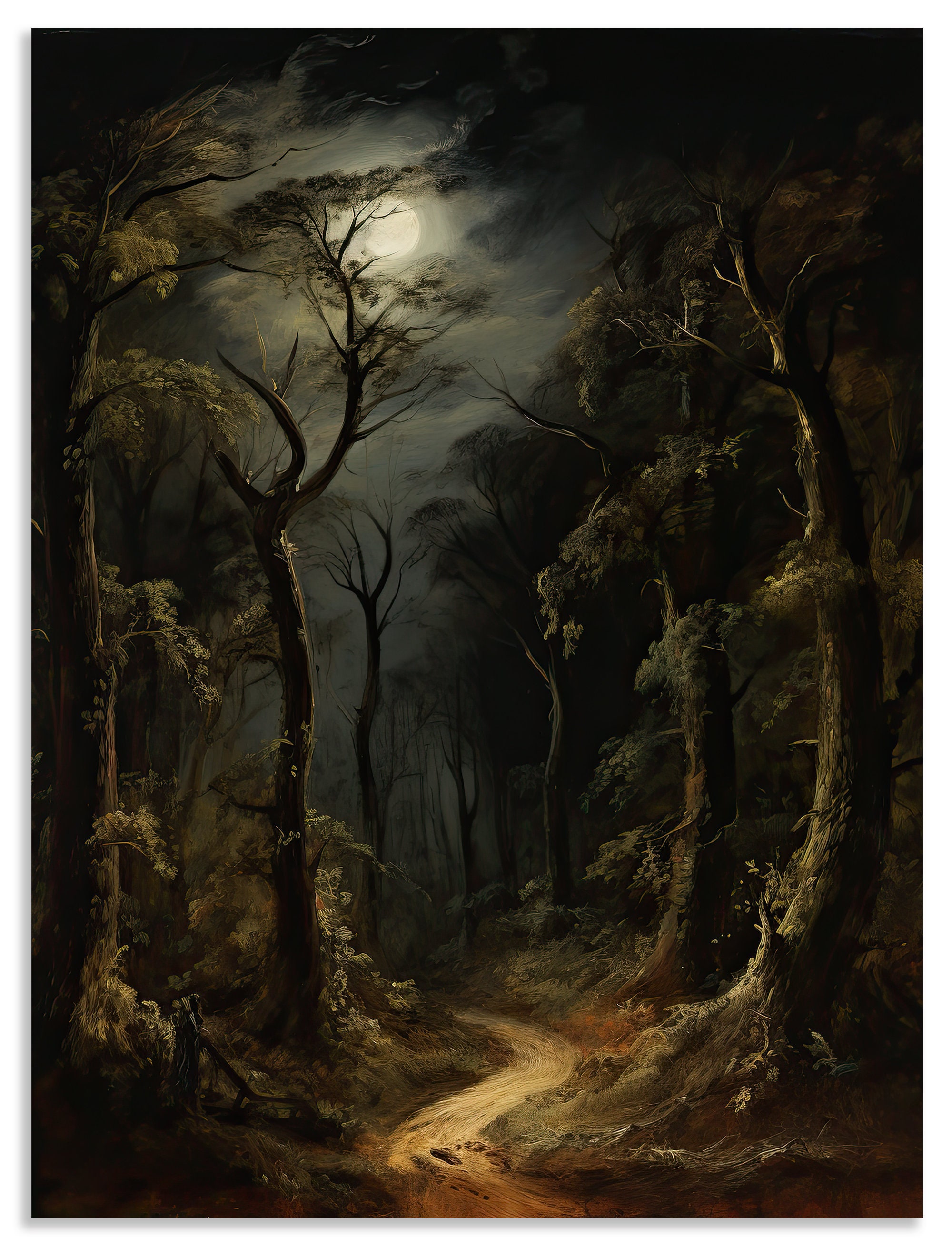 Goth Decor Dark Forest Wall Art Print - Etsy