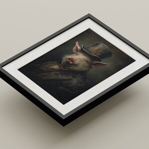Victorian Pig Print - Etsy