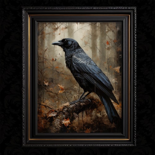 Gothic Raven Wall Art Print - Etsy