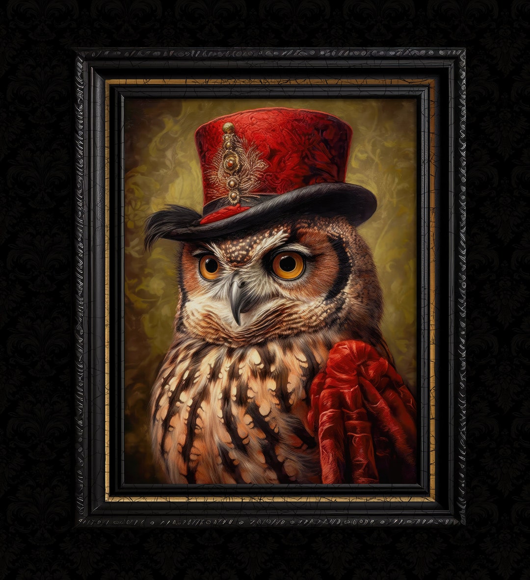 Portrait of Victorian Owl Poster Print - Etsy