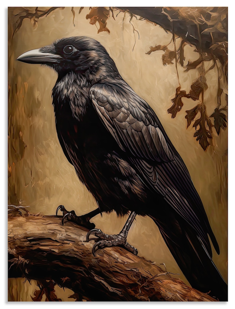 Gothic Raven Wall Art Print - Etsy
