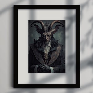 Satanic Decor Victorian Baphomet Vintage Wall Art Print - Etsy
