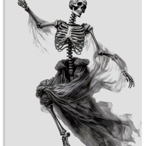 Dancing Skeleton Wall Decor Art Print - Etsy