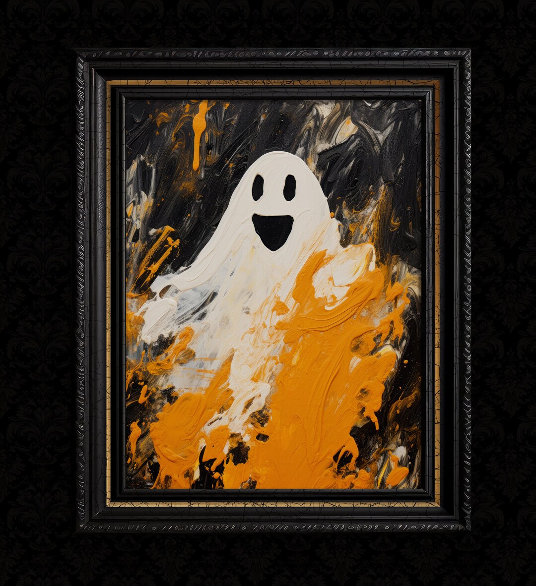 Halloween Decor Halloween Ghost Wall Art Print Etsy
