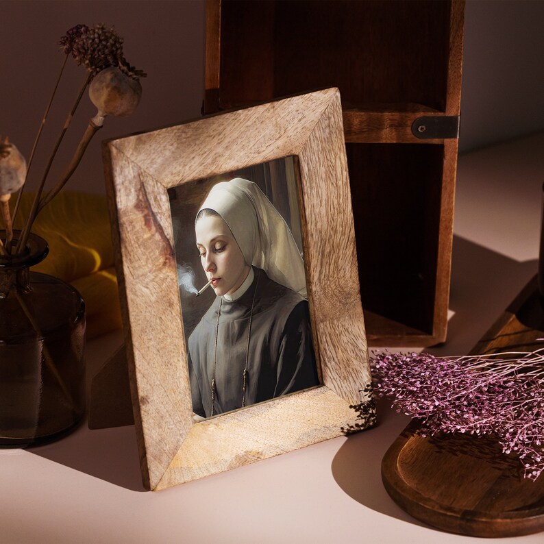 Moody Nun Taking a Break Gothic Wall Art Print - Etsy