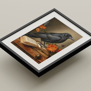 Vintage Raven and Book Wall Art Print - Etsy