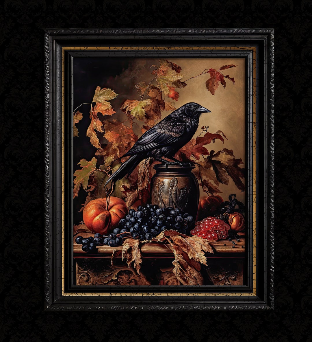 Vintage Raven Wall Art Decor Print - Etsy