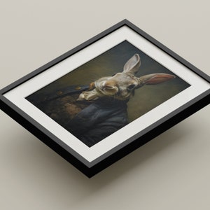 Victorian Rabbit Art Portrait Rabbit Wall Decor Print - Etsy