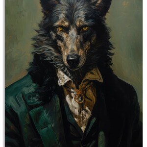 Victorian Wolf Art Fantasy Portrait Wall Art Print - Etsy