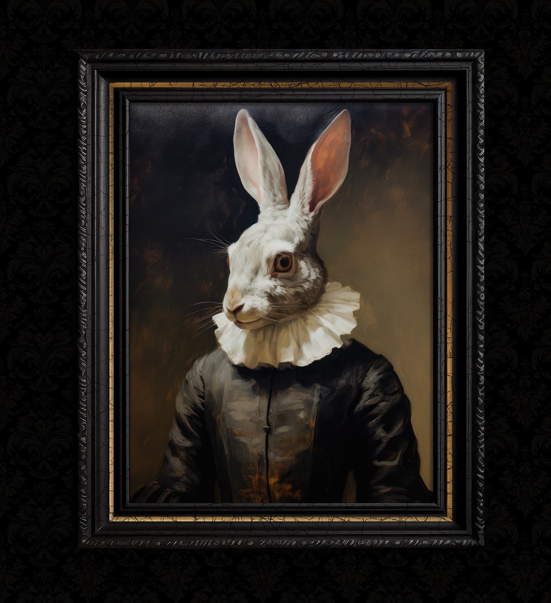 Rabbit Art Print Fantasy Animal Portrait - Etsy