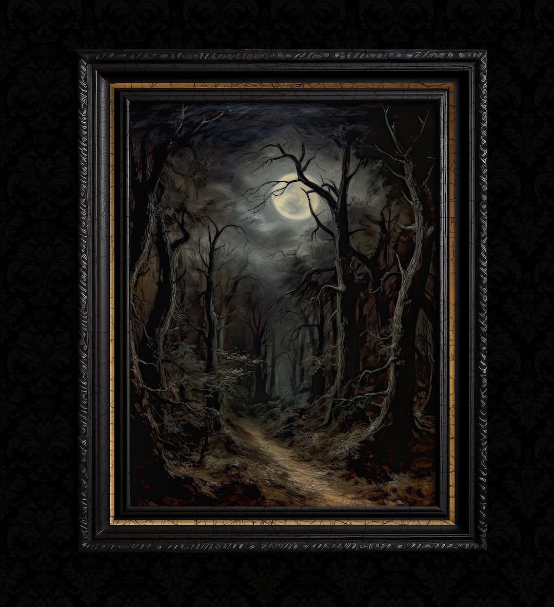 Goth Decor Dark Forest Wall Art Print - Etsy