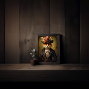 Victorian Fox Vintage Wall Decor Print - Etsy