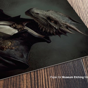 Victorian Dragon Vintage Wall Art Print - Etsy