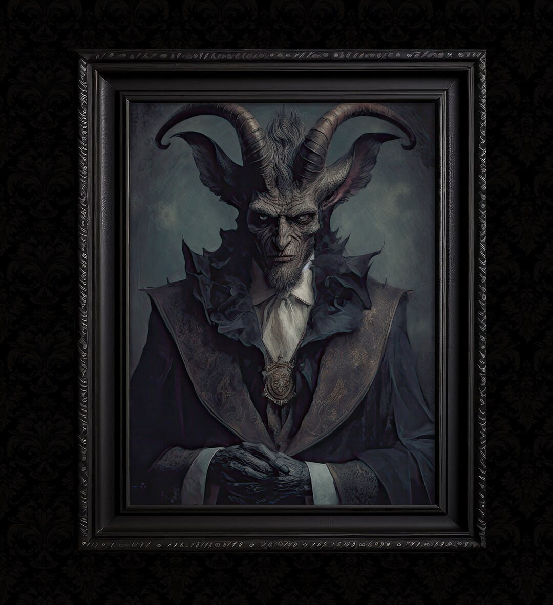 Satanic Decor Victorian Baphomet Vintage Wall Art Print - Etsy